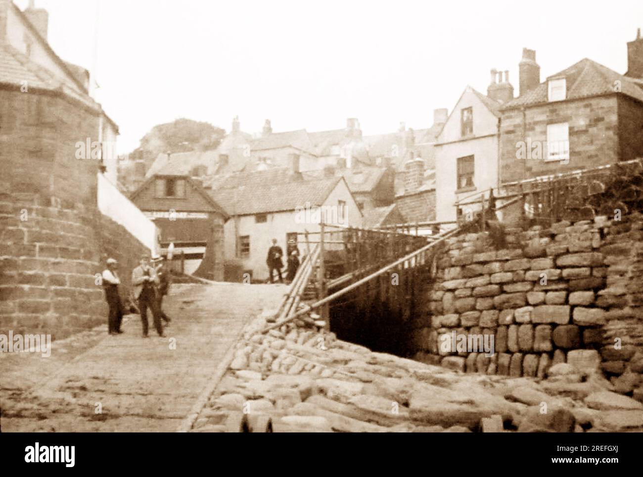 Robin Hood's Bay, Yorkshire, Victorian period Stock Photo - Alamy