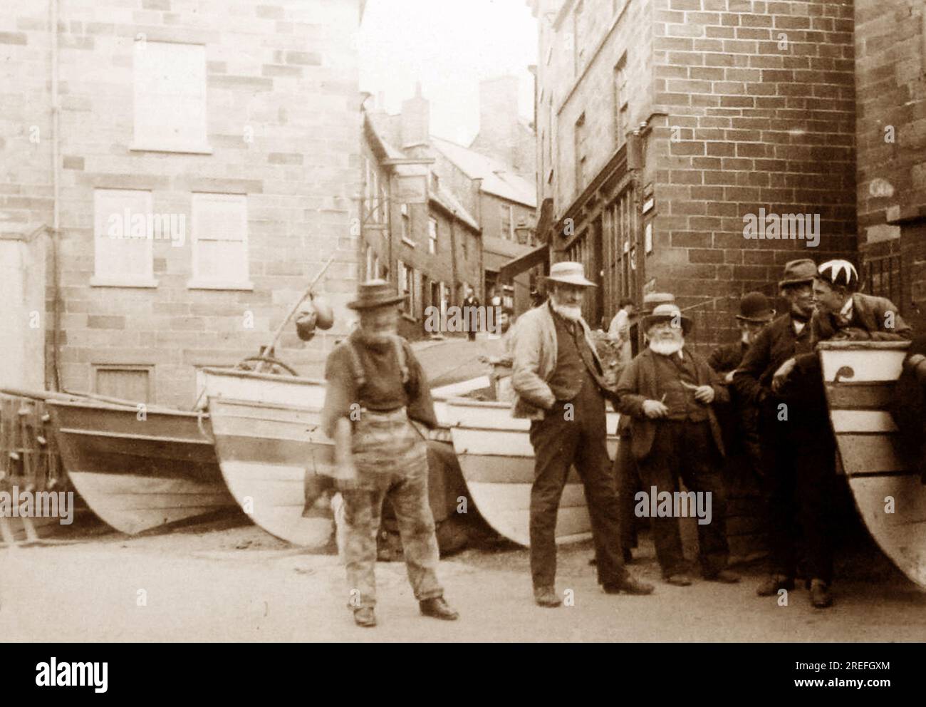 Robin Hood's Bay, Yorkshire, Victorian period Stock Photo - Alamy
