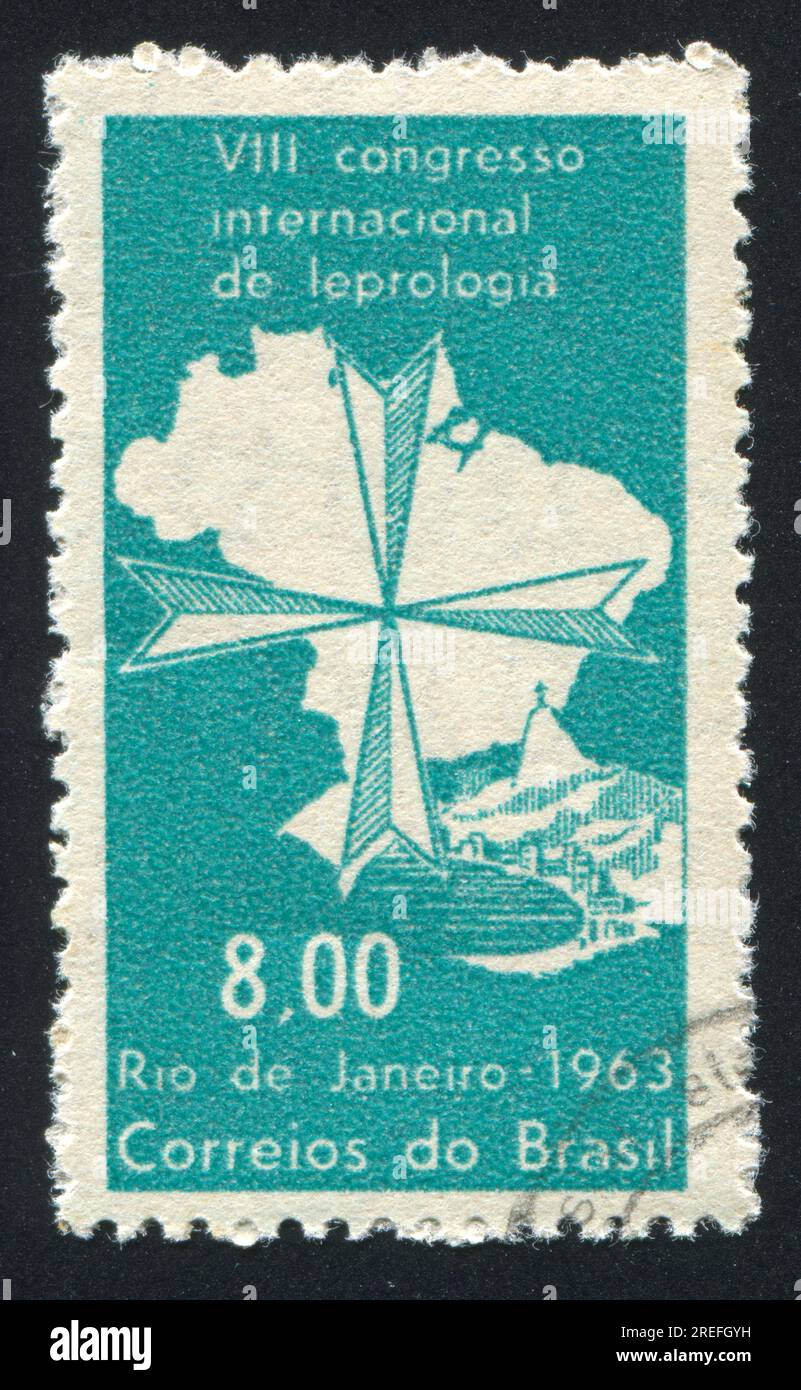 BRAZIL - CIRCA 1963: stamp printed by Brazil, shows Clasped Hands and ...