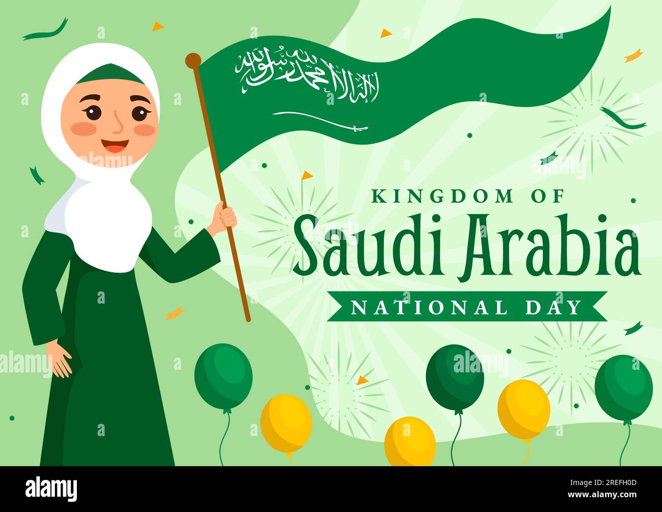 Happy Saudi Arabia National Day Vector Illustration on September 23 ...