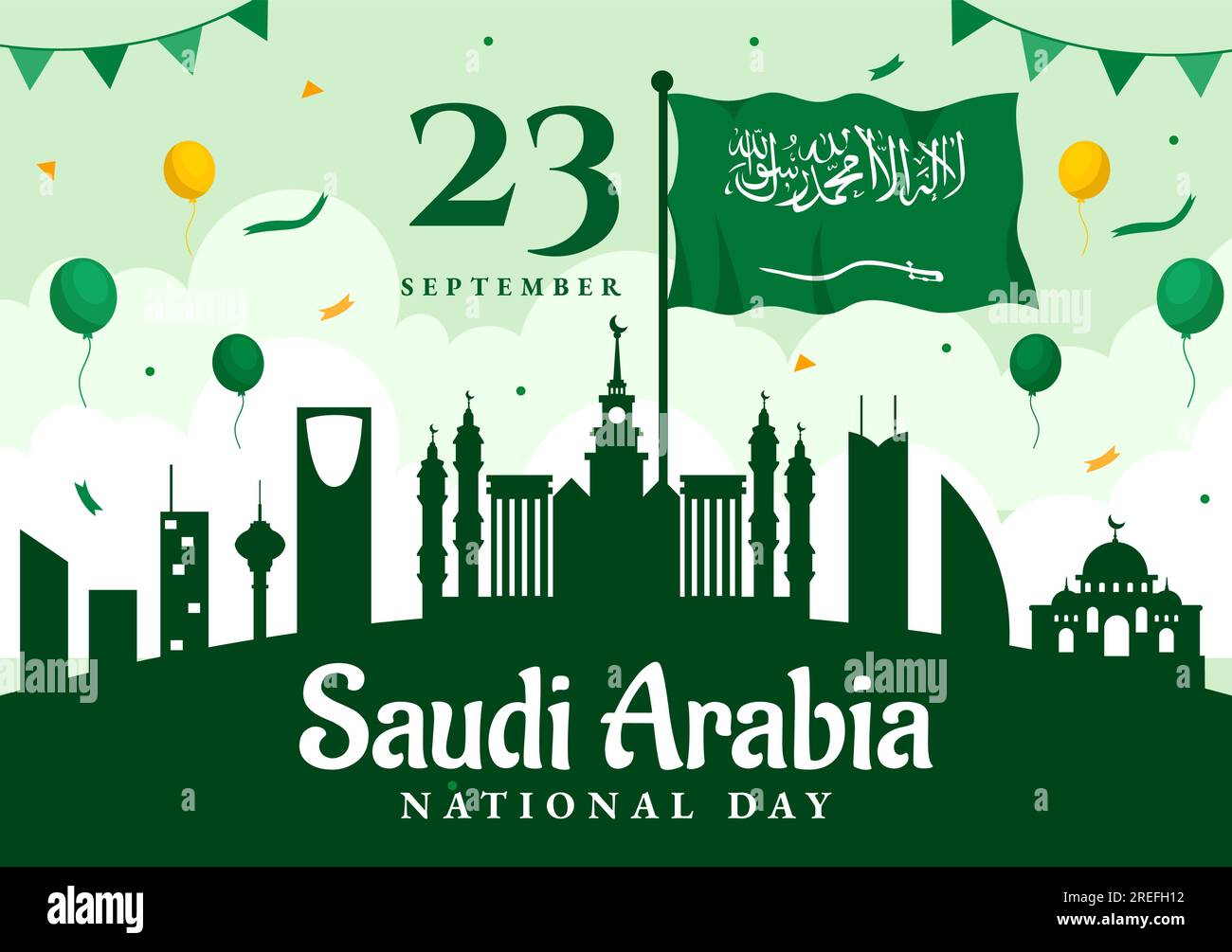 Happy Saudi Arabia National Day Vector Illustration on September 23 ...