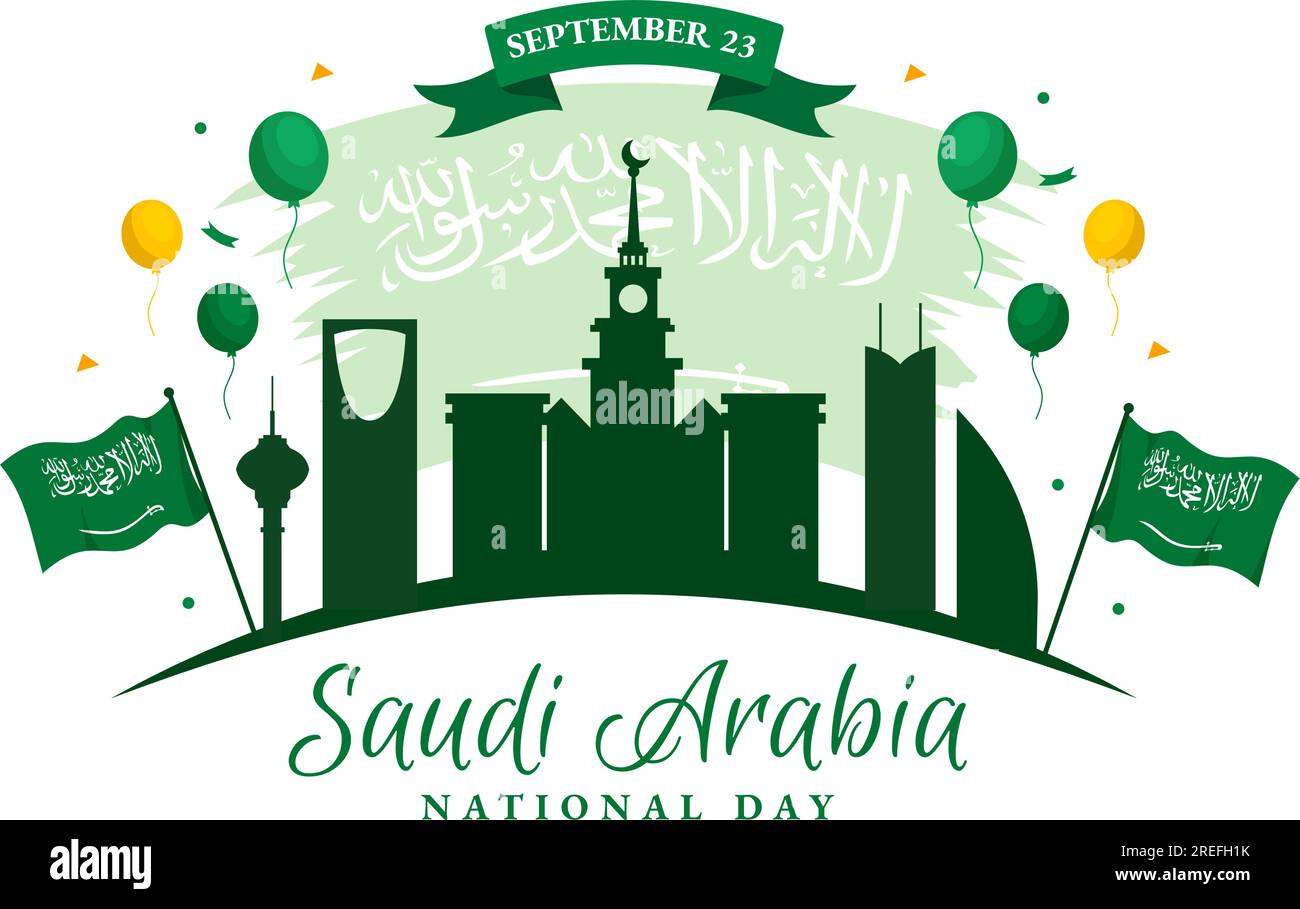 Happy Saudi Arabia National Day Vector Illustration on September 23 ...