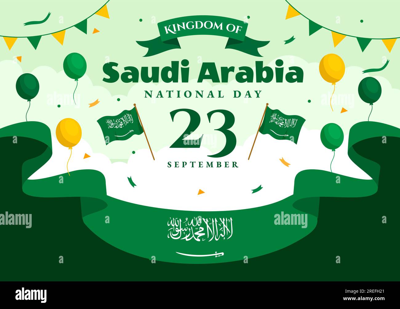 Happy Saudi Arabia National Day Vector Illustration on September 23 ...