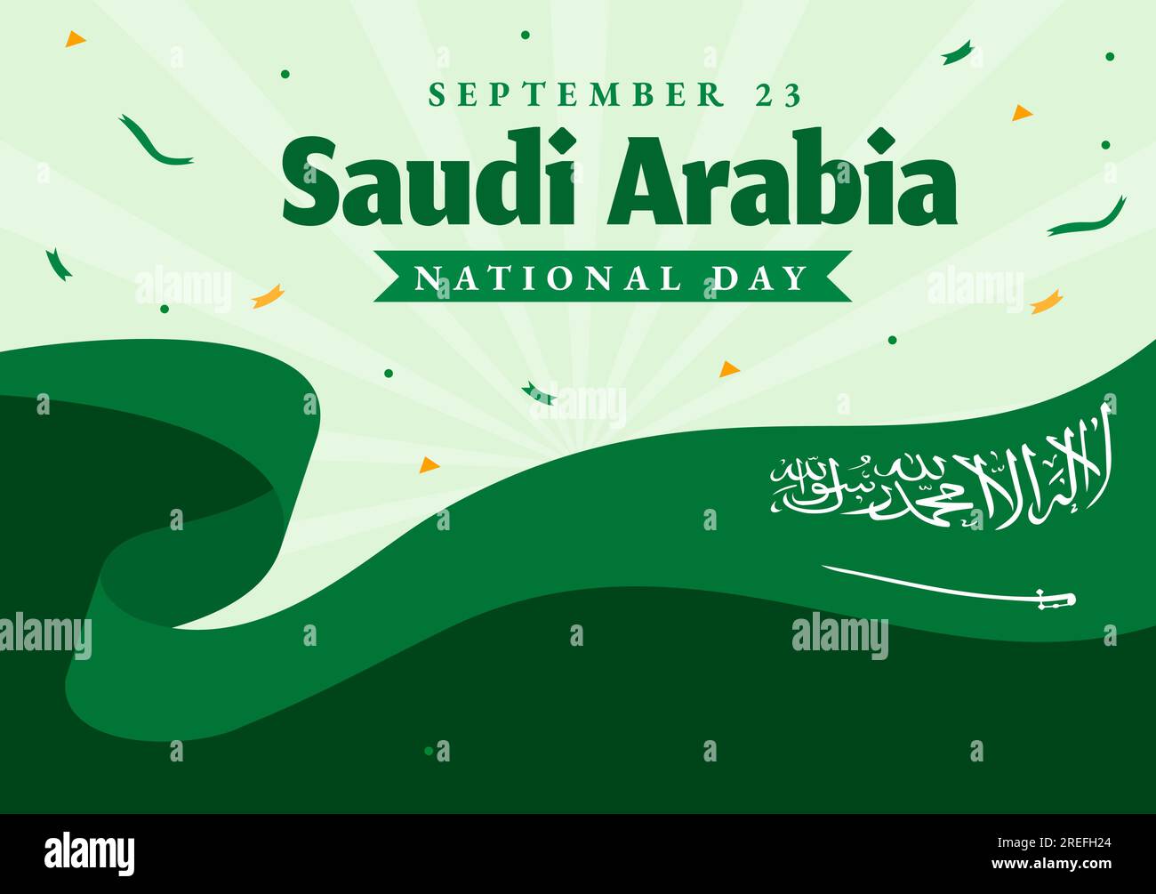 Happy Saudi Arabia National Day Vector Illustration on September 23 ...