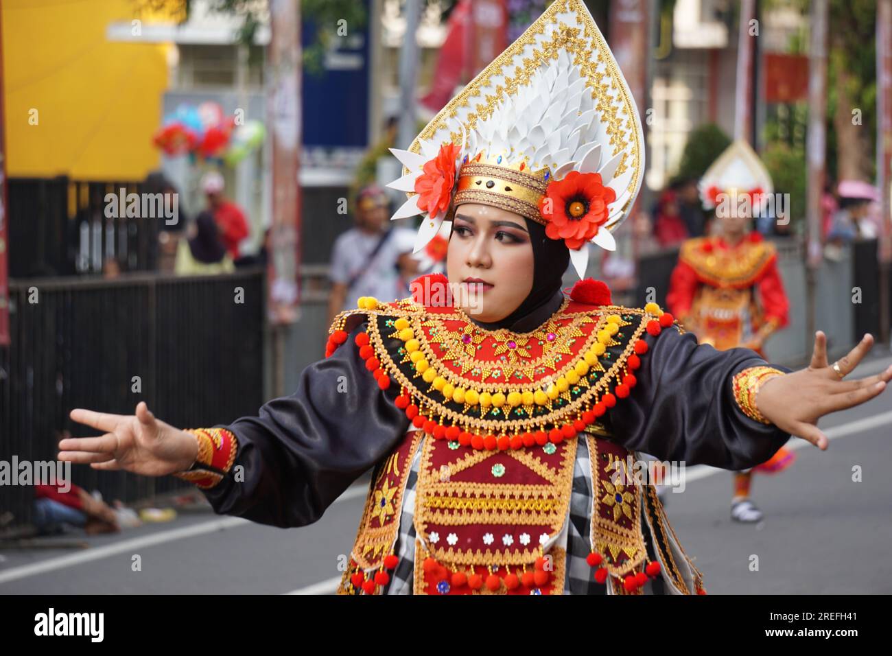 Baris dadap dance from Bali at BEN Carnival . This dance is a sacred ...