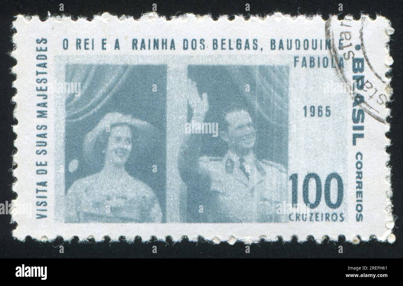 BRAZIL - CIRCA 1965: stamp printed by Brazil, shows King Baudouin and ...