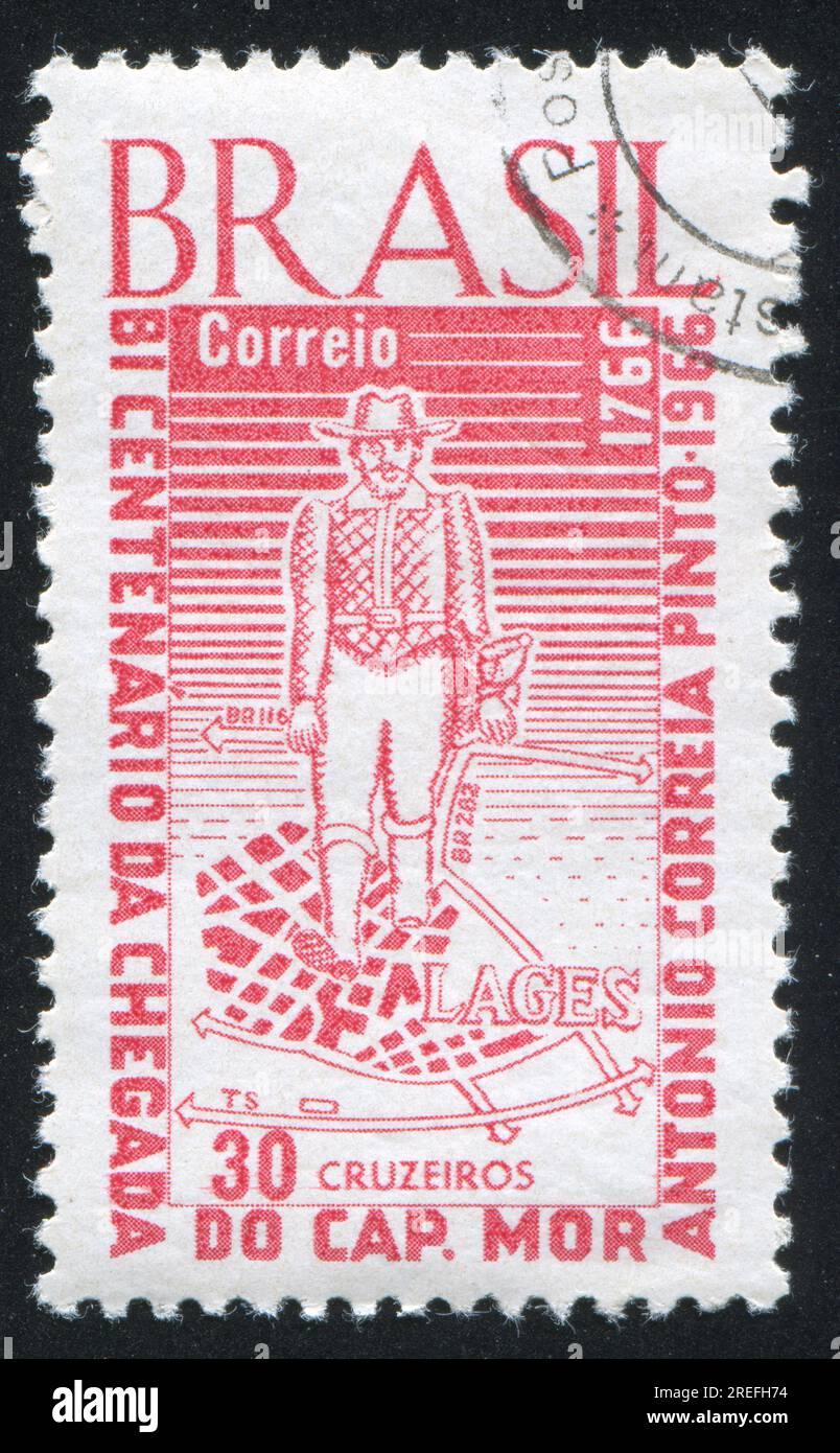 BRAZIL - CIRCA 1966: stamp printed by Brazil, shows Captain Antonio ...