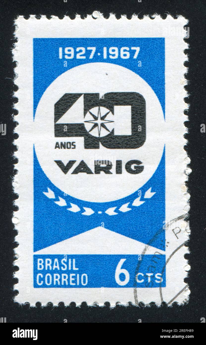 BRAZIL - CIRCA 1967: stamp printed by Brazil, shows VARIG Airlines ...
