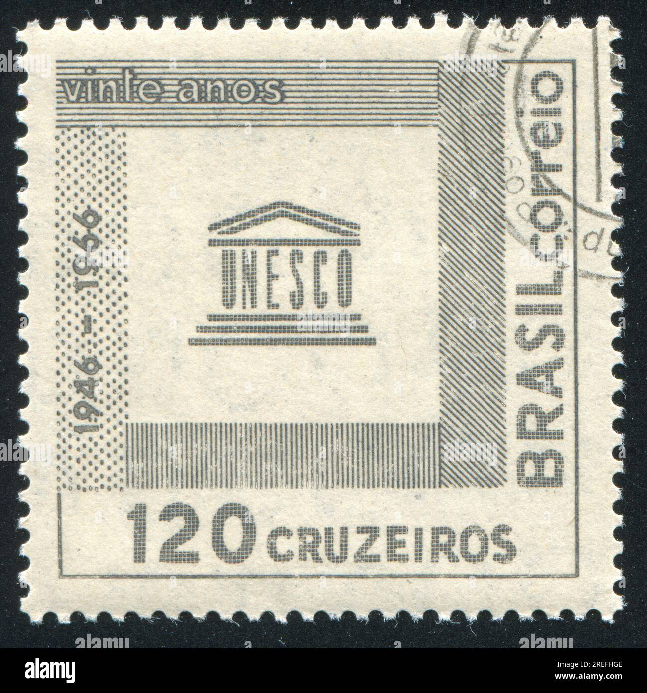 BRAZIL - CIRCA 1966: stamp printed by Brazil, shows UNESCO Emblem, circa 1966 Stock Photo - Alamy