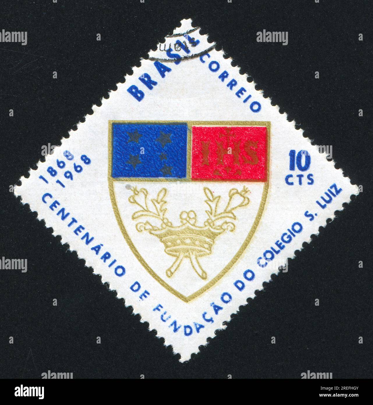BRAZIL - CIRCA 1968: stamp printed by Brazil, shows College Arms, circa ...