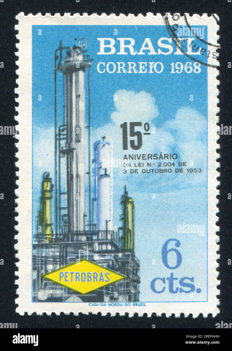 BRAZIL - CIRCA 1968: stamp printed by Brazil, shows chemical industry ...