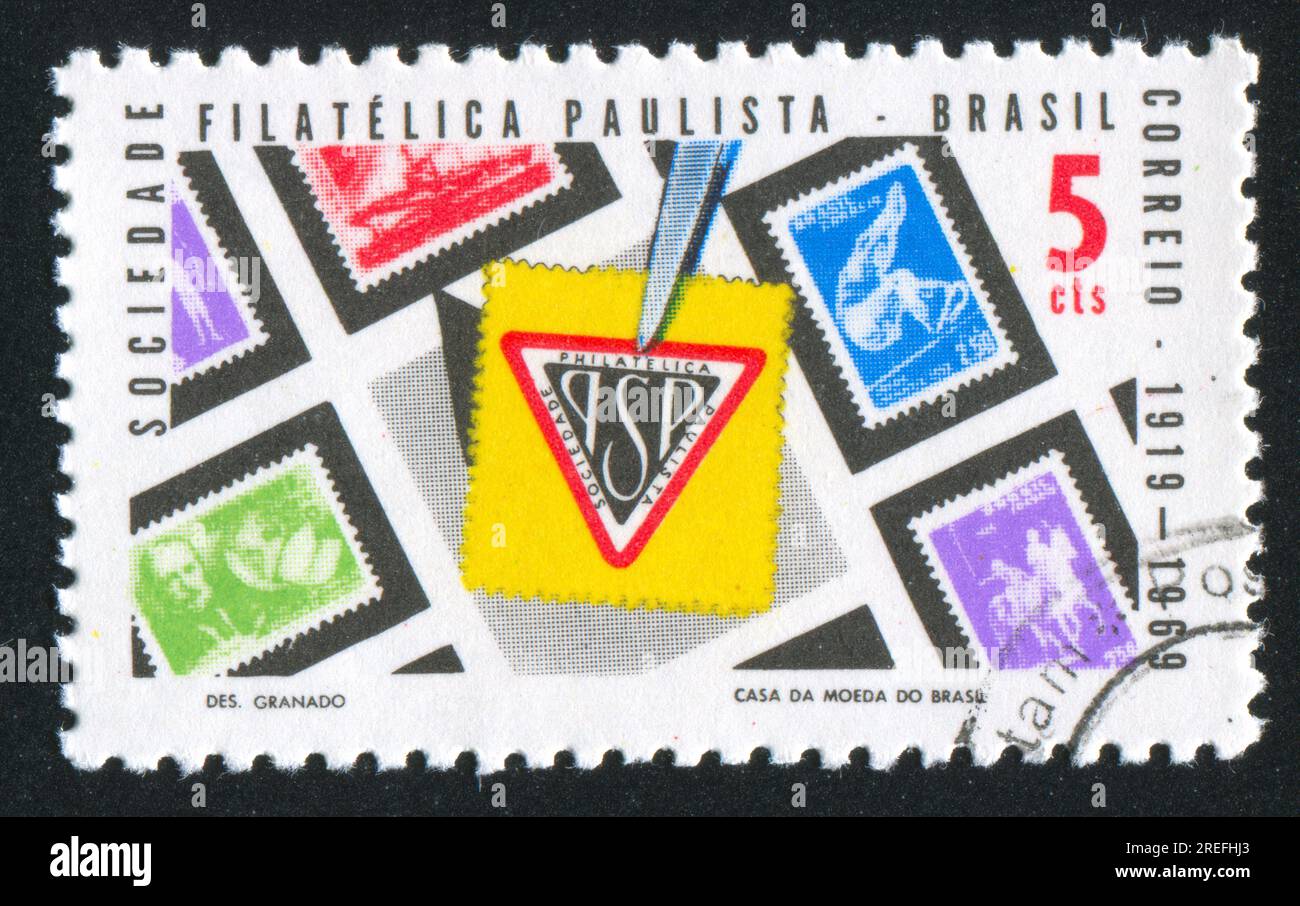 BRAZIL - CIRCA 1969: stamp printed by Brazil, shows Brazilian Stamps ...