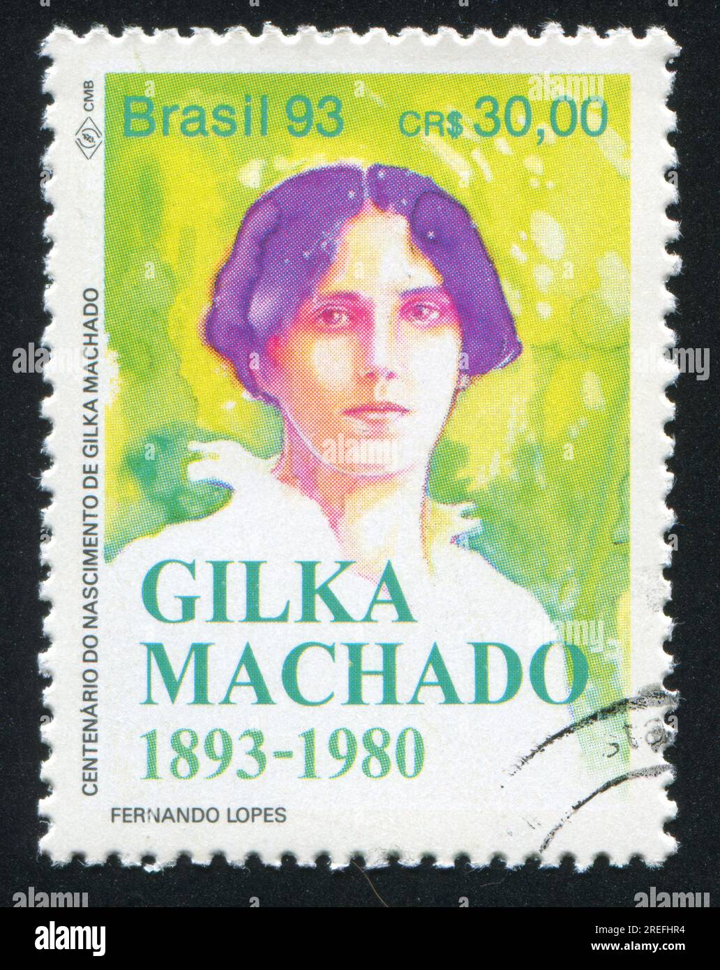 BRAZIL - CIRCA 1993: stamp printed by Brazil, shows Gilka Machado ...