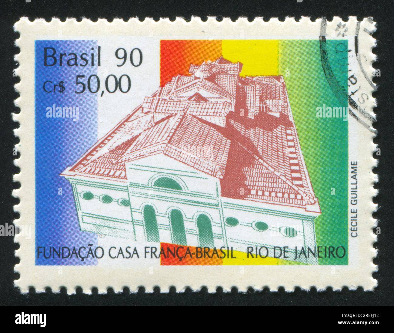 BRAZIL - CIRCA 1990: stamp printed by Brazil, shows France-Brazil House ...