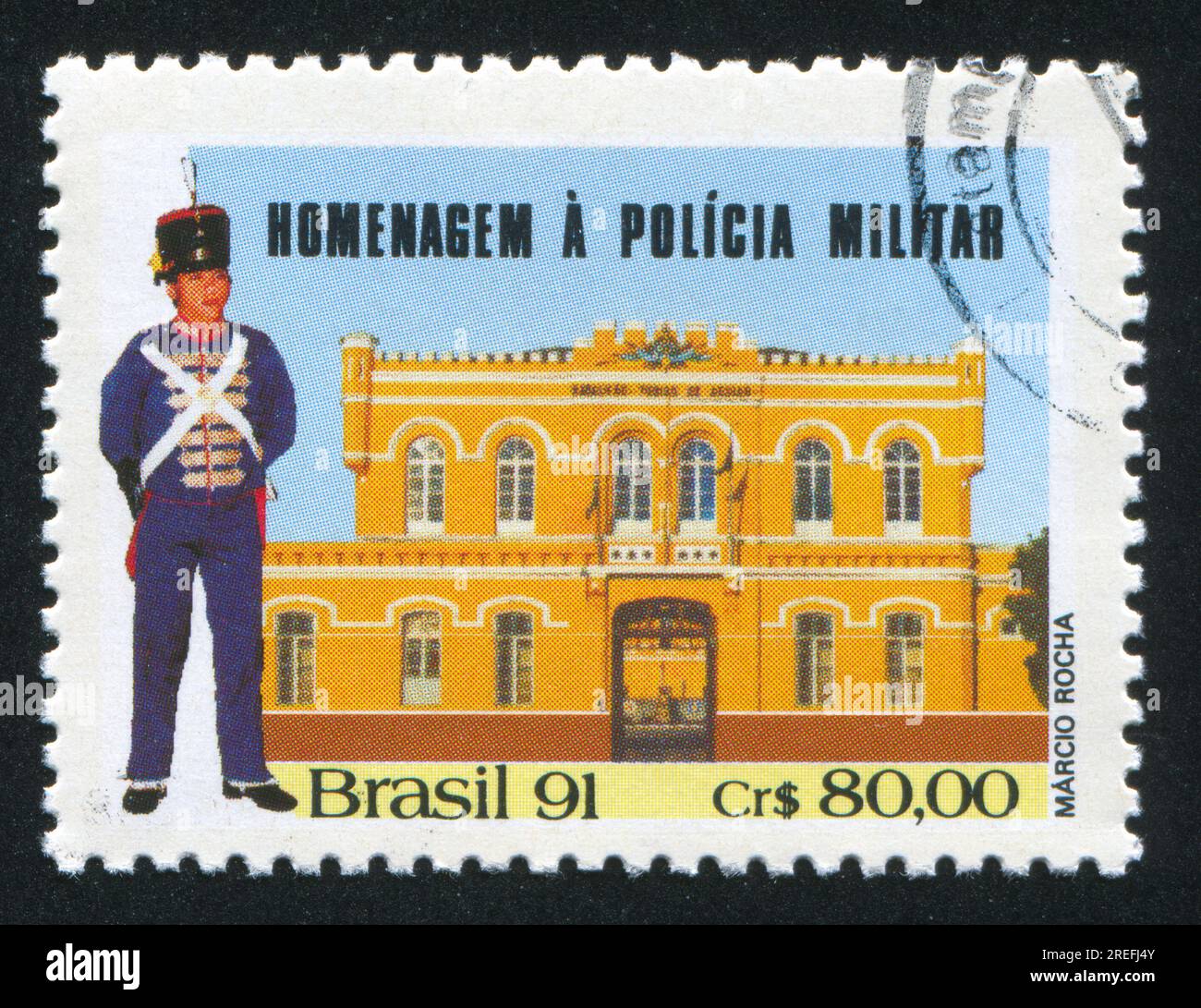 BRAZIL - CIRCA 1991: stamp printed by Brazil, shows Military Police ...