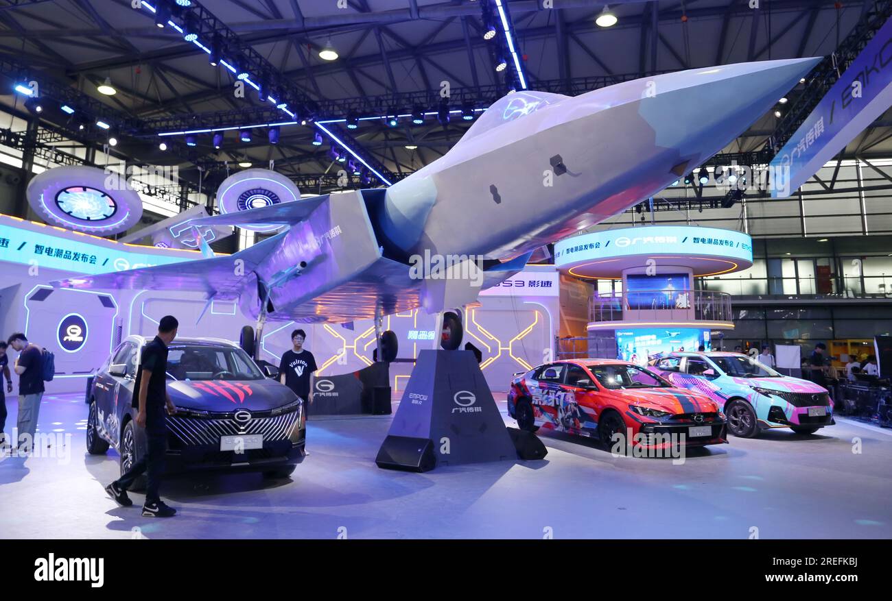 SHANGHAI, CHINA - JULY 27, 2023 - A model of the J-20 fighter jet at ...