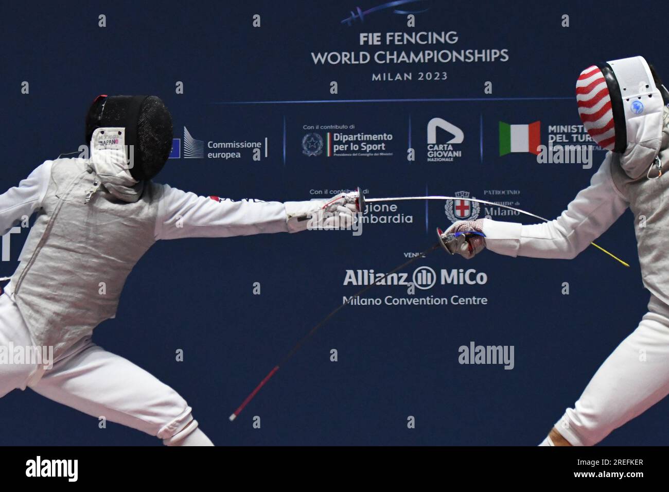 Kosuke Matsuyama of Japan (L) fights against Nick Itkin of Unites ...