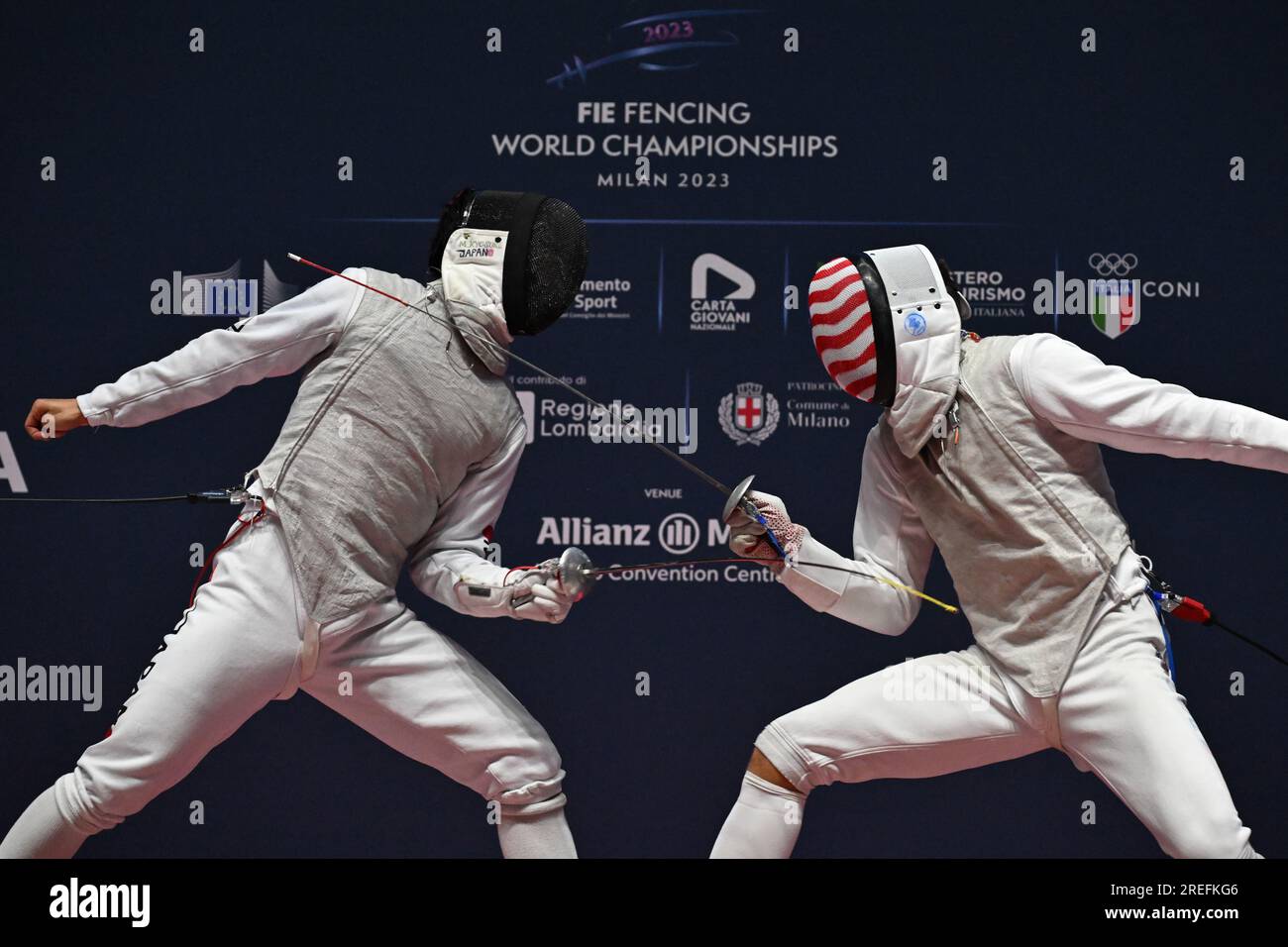 Kosuke Matsuyama of Japan (L) fights against Nick Itkin of Unites ...