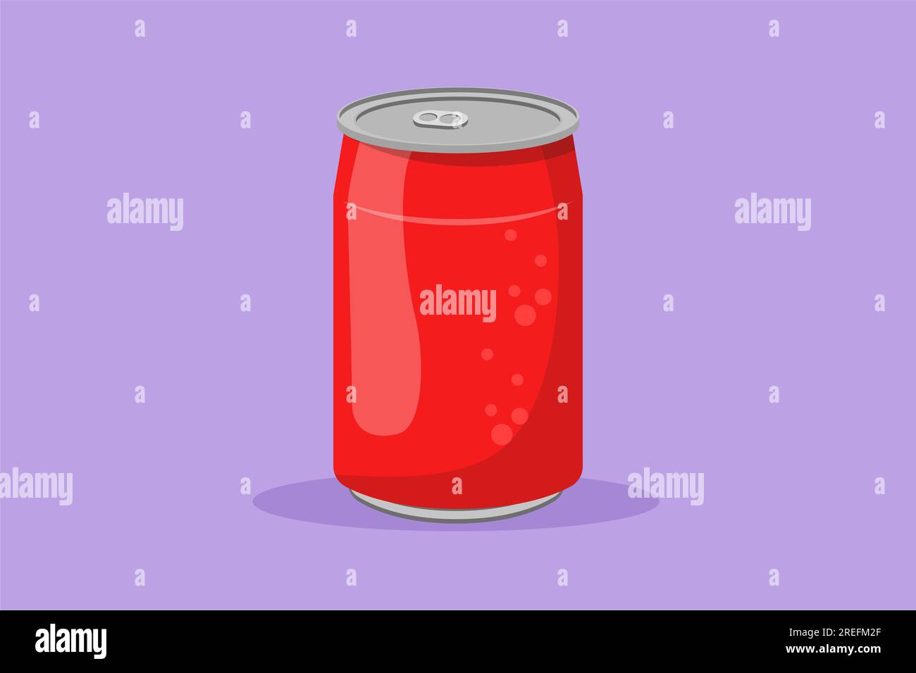 Graphic flat design drawing stylized soft drink on aluminium can label ...
