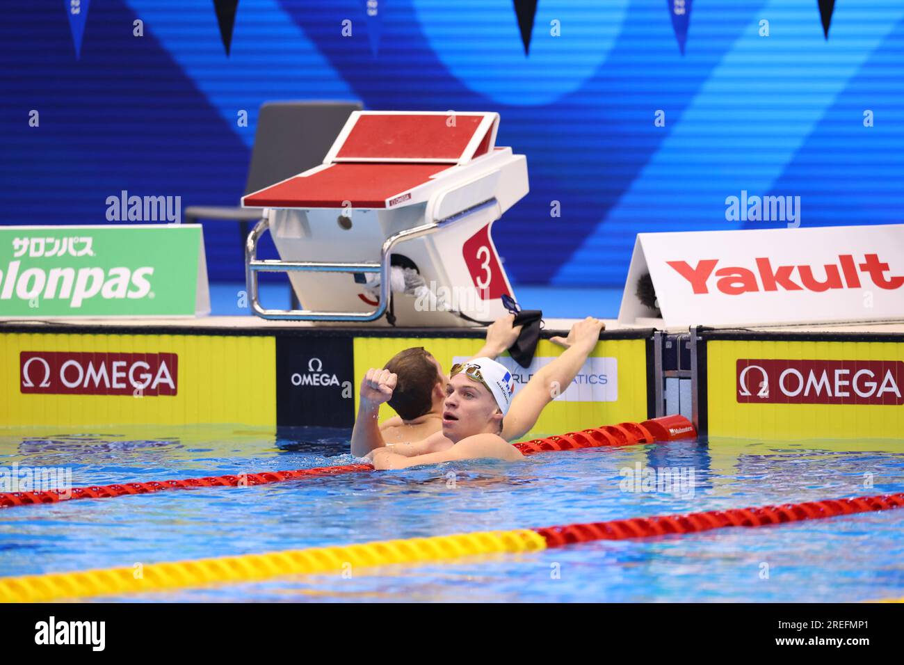 Leon MARCHAND (FRA) during the Men 200m medley final swimming event at ...