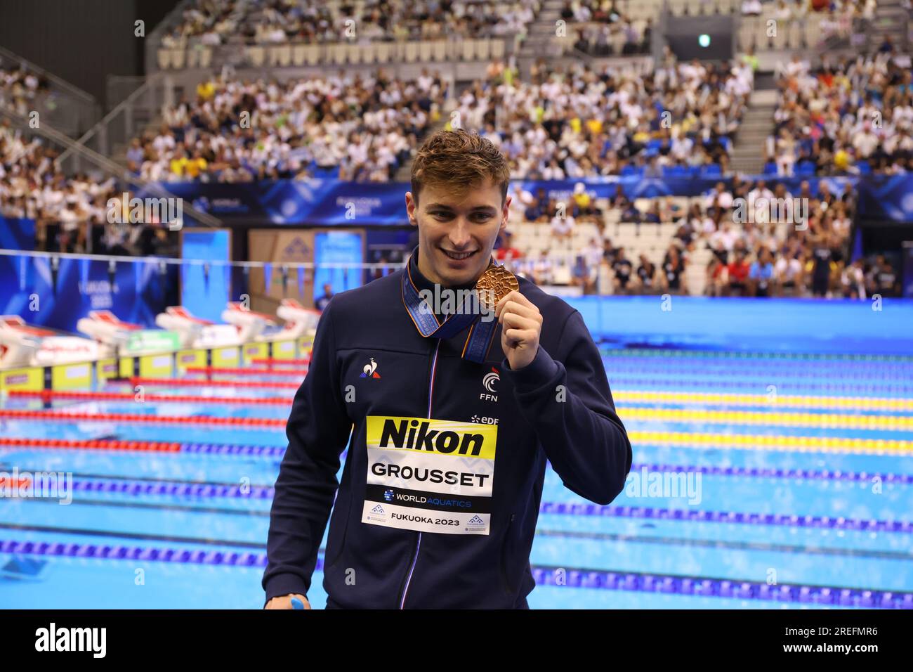 Maxime GROUSSET (FRA) after the Men 100m freestyle final swimming event ...