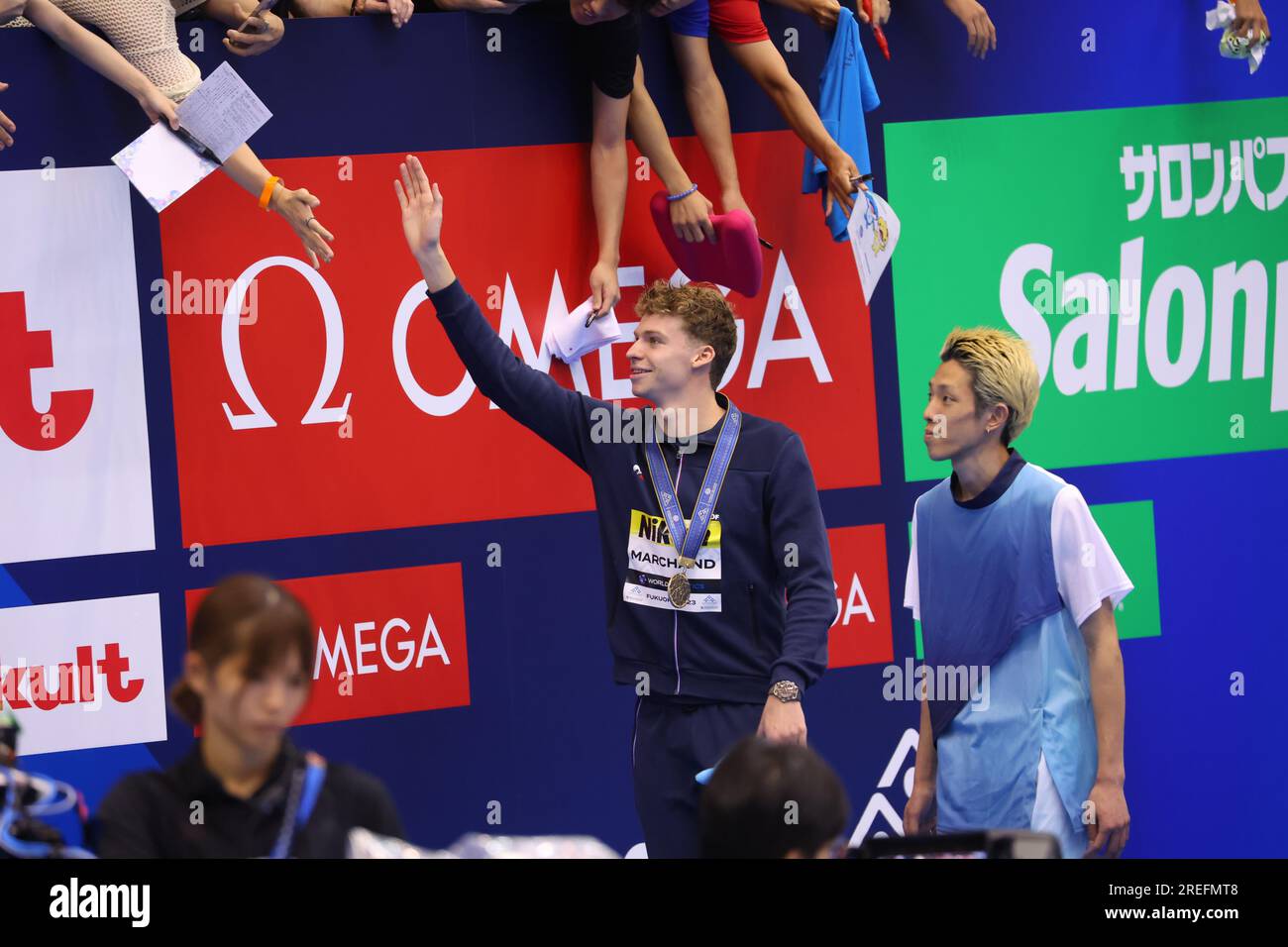 Leon MARCHAND (FRA) after the Men 200m medley final swimming event at ...