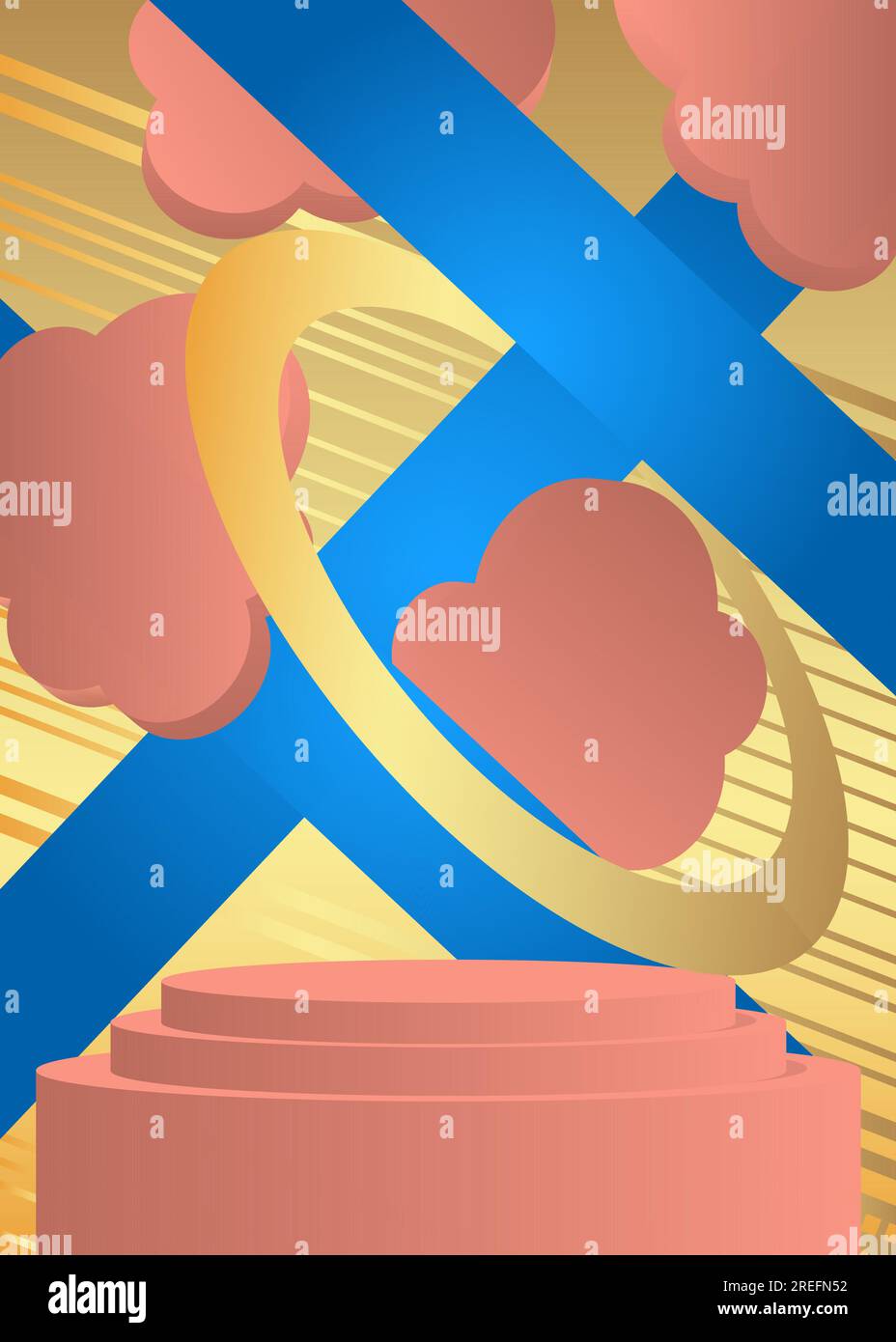 3d pink showcase golden Stock Vector Images - Alamy