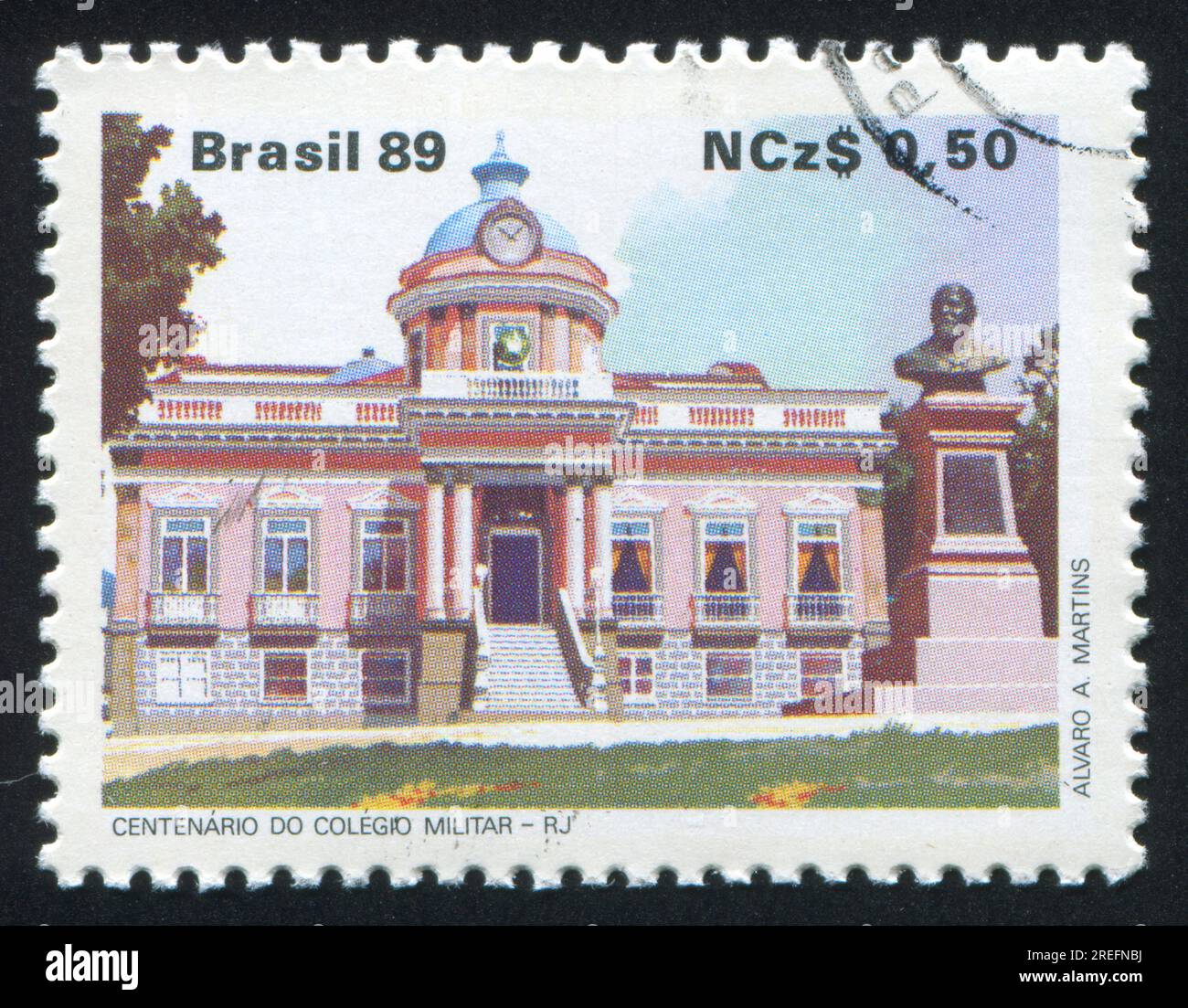 BRAZIL - CIRCA 1989: stamp printed by Brazil, shows Military School ...