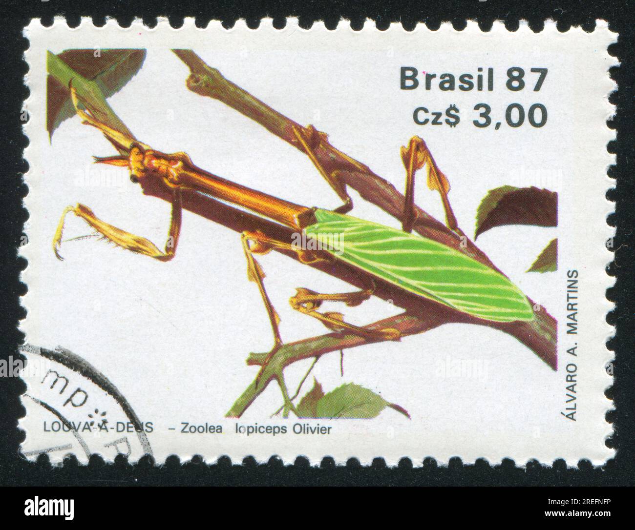 BRAZIL - CIRCA 1987: stamp printed by Brazil, shows insect, circa 1987 ...