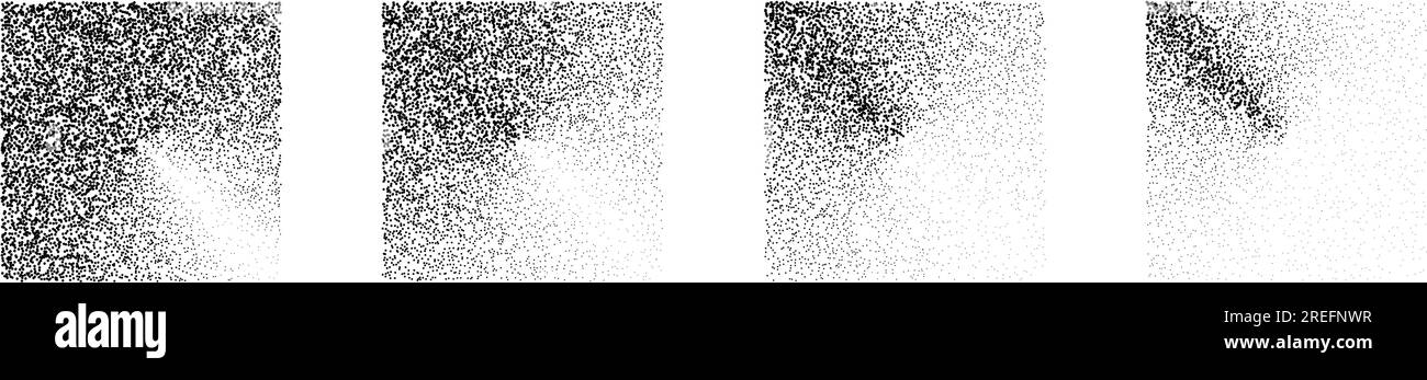 Fading Square Gradient Set Black Dotted Texture Element Collection