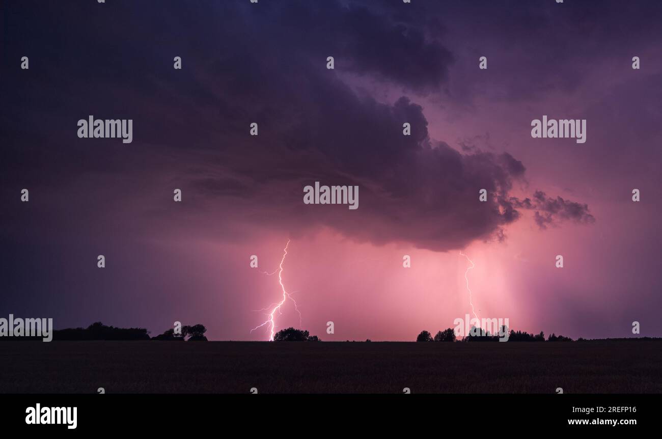 Severe lightning storm daytime hi-res stock photography and images - Alamy