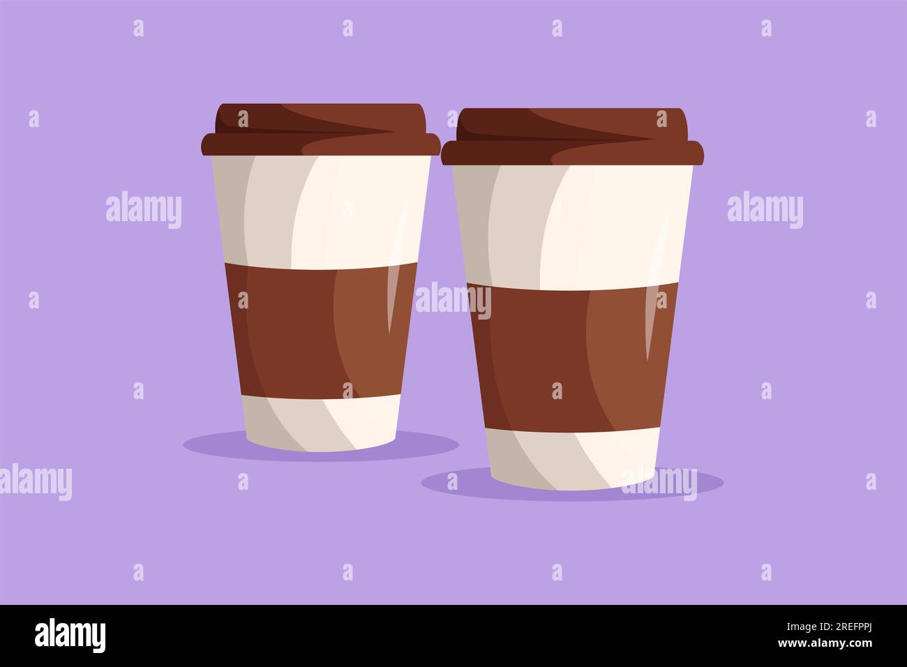 Cartoon flat style drawing coffee paper cup to takeaway. Takeaway ...