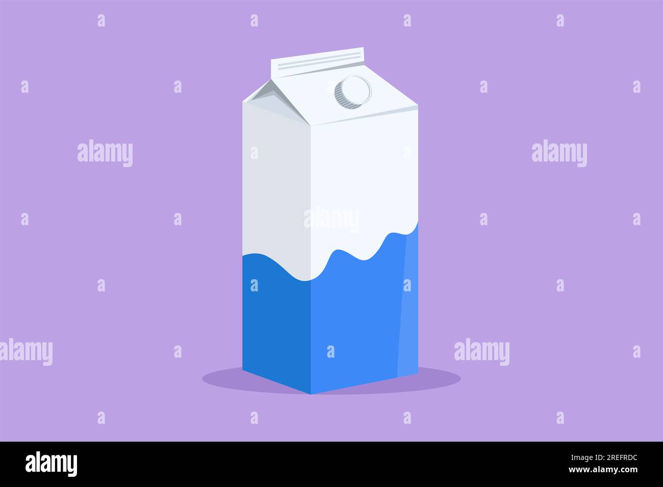Character flat drawing of fresh milk in cardboard box packaging healthy ...