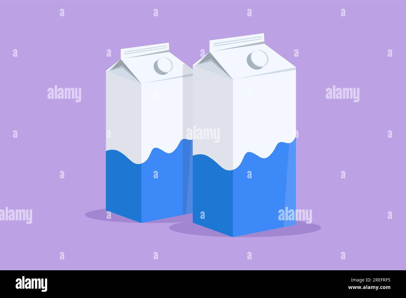Graphic flat design drawing cardboard box packaging of milk. Fresh milk ...