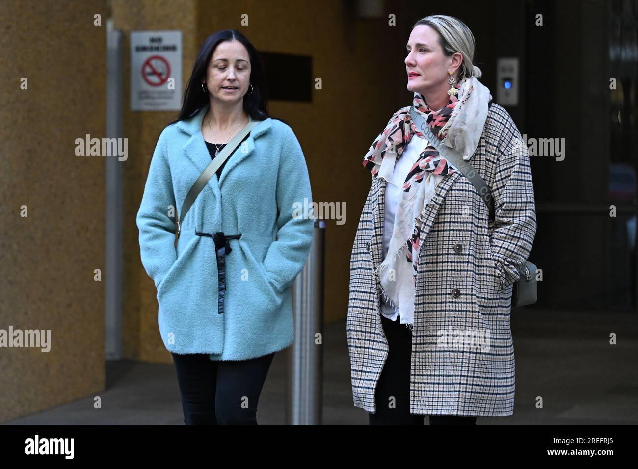 Melbourne, Australia. 28th July, 2023. Renee Tuck (right) departs from ...