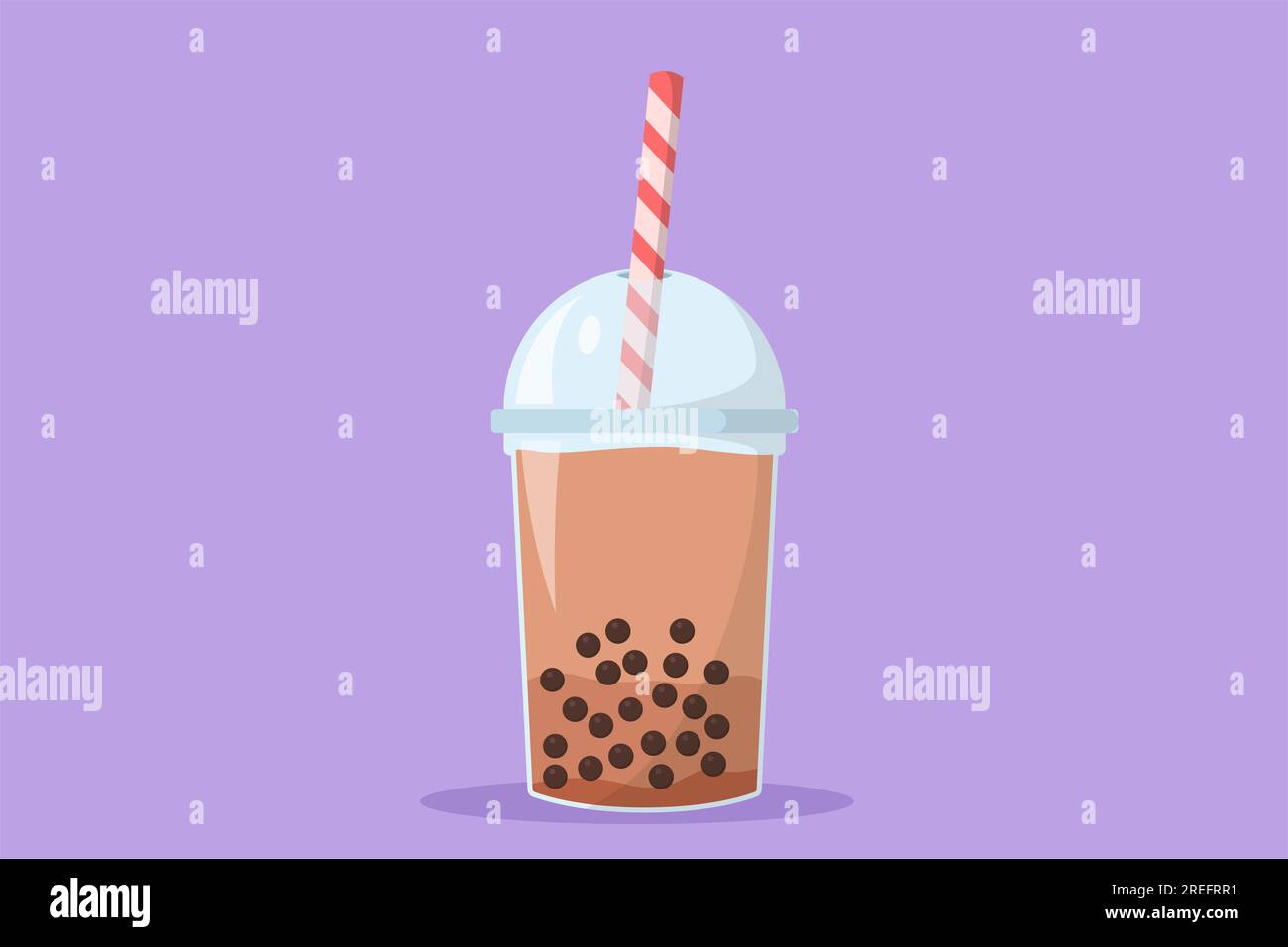 Character flat drawing of bubble boba tea drink icon. Food refreshing ...