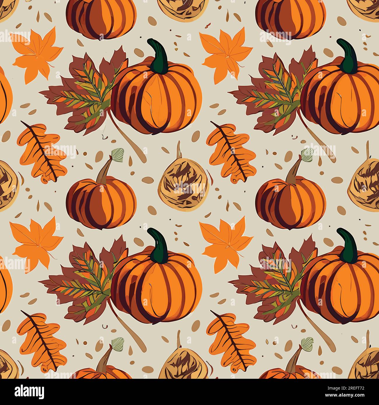 Seamless Halloween pattern with pumpkins Stock Vector Image & Art - Alamy
