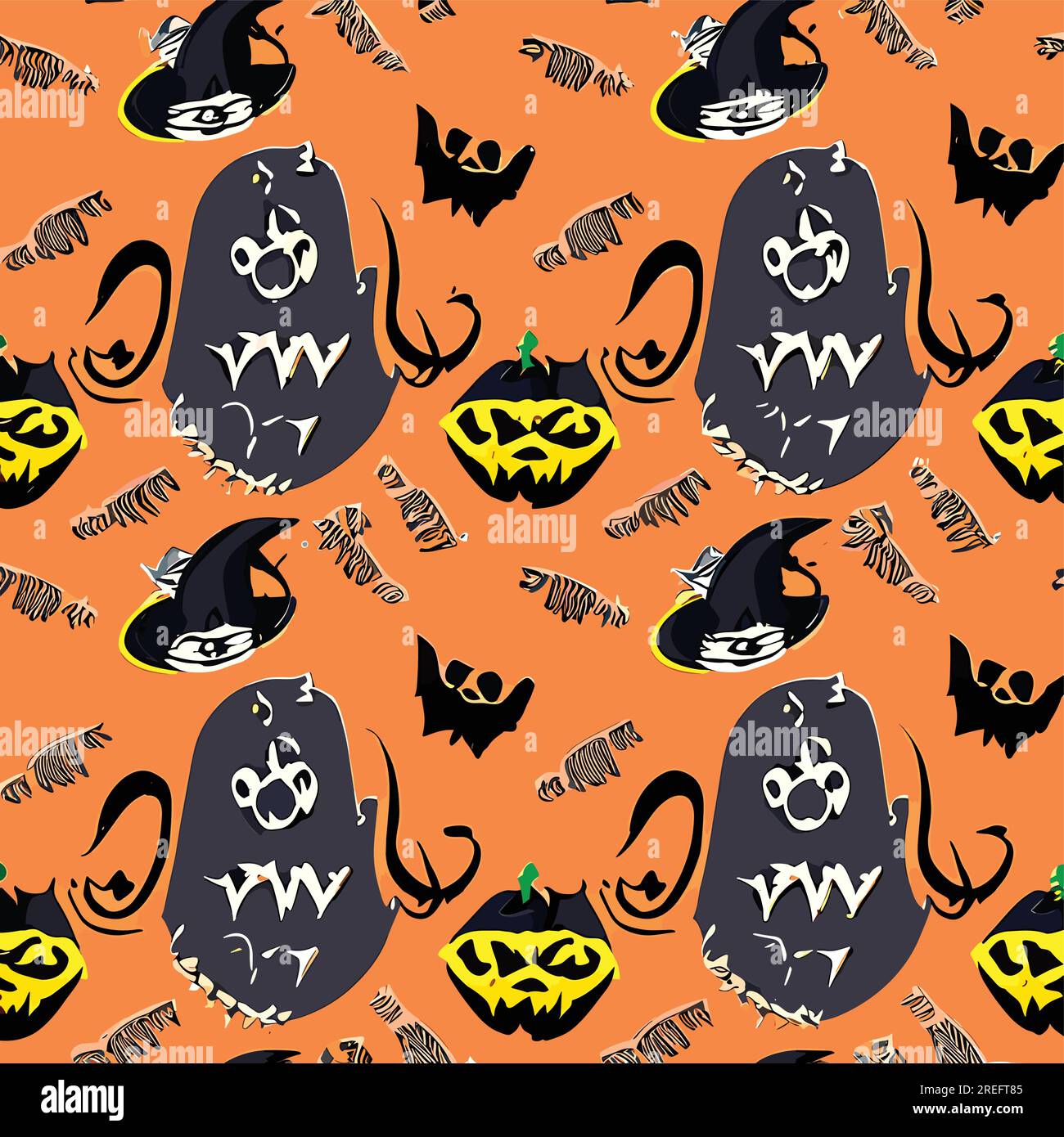 Halloween pattern with cute ghost Stock Vector Image & Art - Alamy