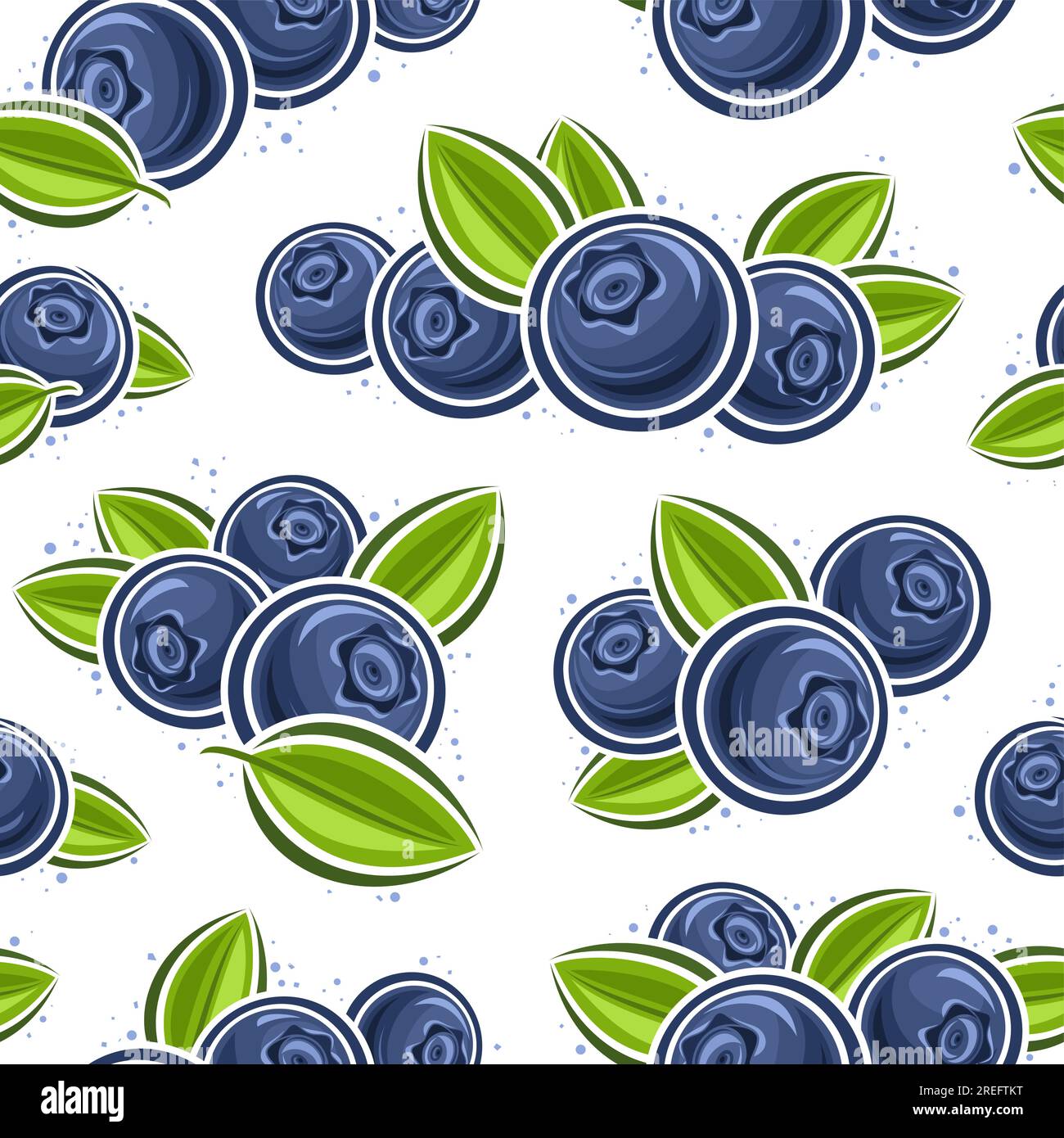 Vector Blueberry Seamless Pattern, repeat background with illustration ...