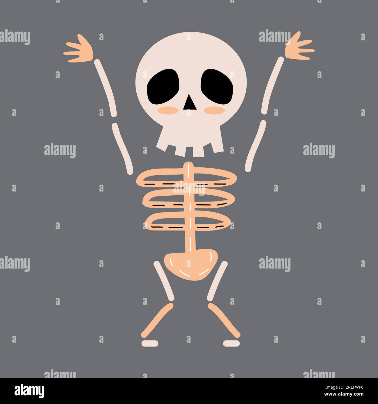 Skeleton ghost . Halloween cartoon characters . Vector Stock Vector ...