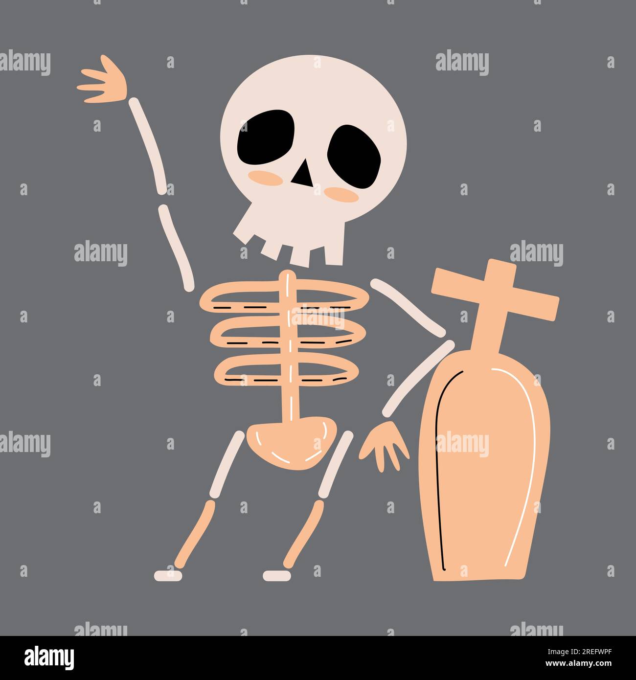 Skeleton ghost . Halloween cartoon characters . Vector Stock Vector ...