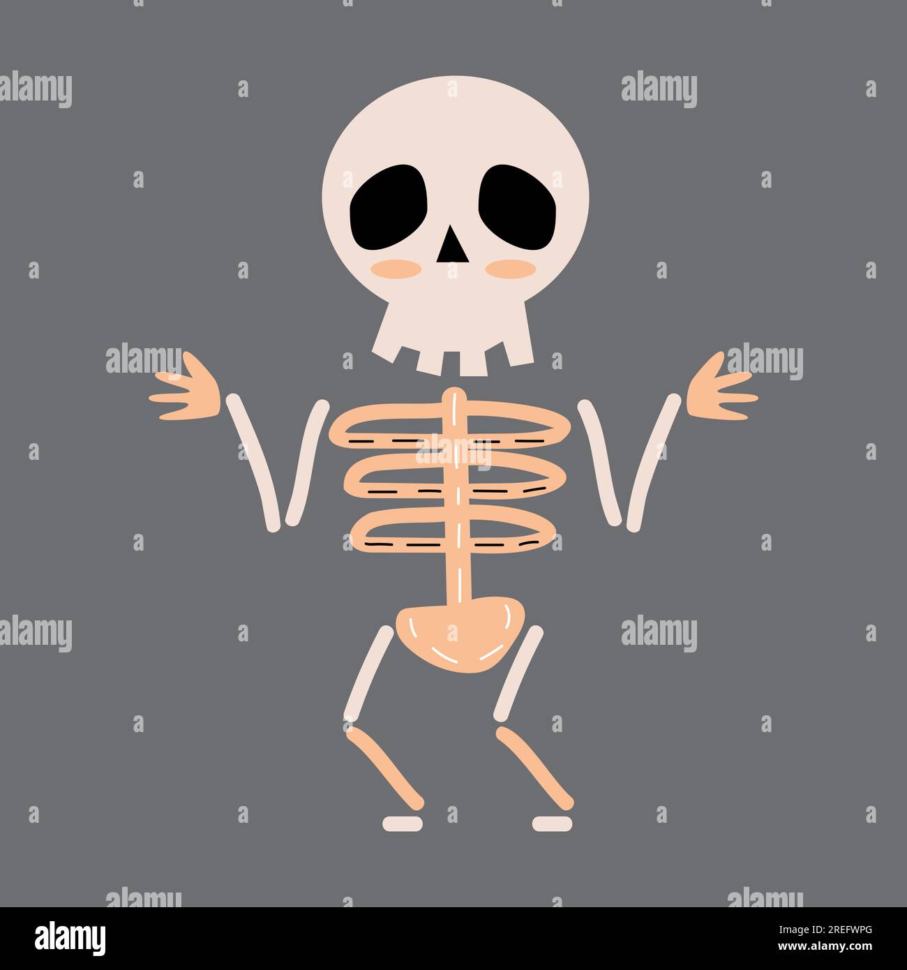 Skeleton ghost . Halloween cartoon characters . Vector Stock Vector ...