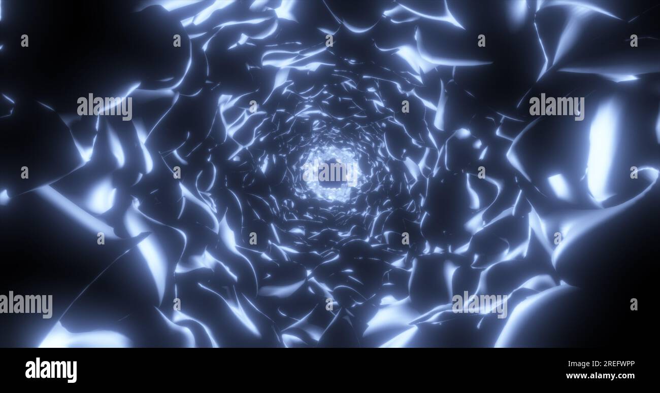 Abstract blue energy tunnel of waves glowing abstract background Stock ...