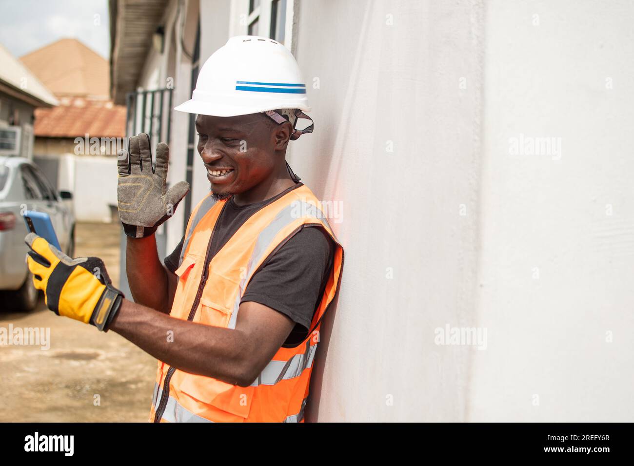 african engineer on a video call Stock Photo - Alamy