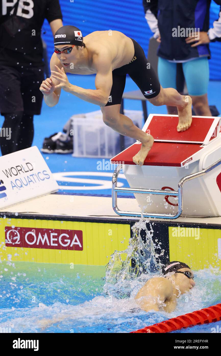 Fukuoka, Japan. 28th July, 2023. (U to D) Taikan Tanaka, Katsuhiro ...