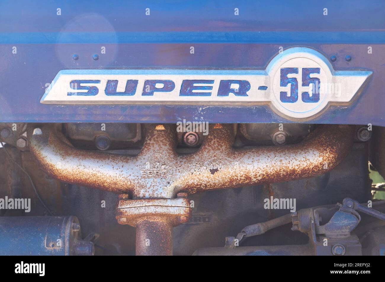 Photo of an antique blue Ebro Super 55 tractor Stock Photo - Alamy