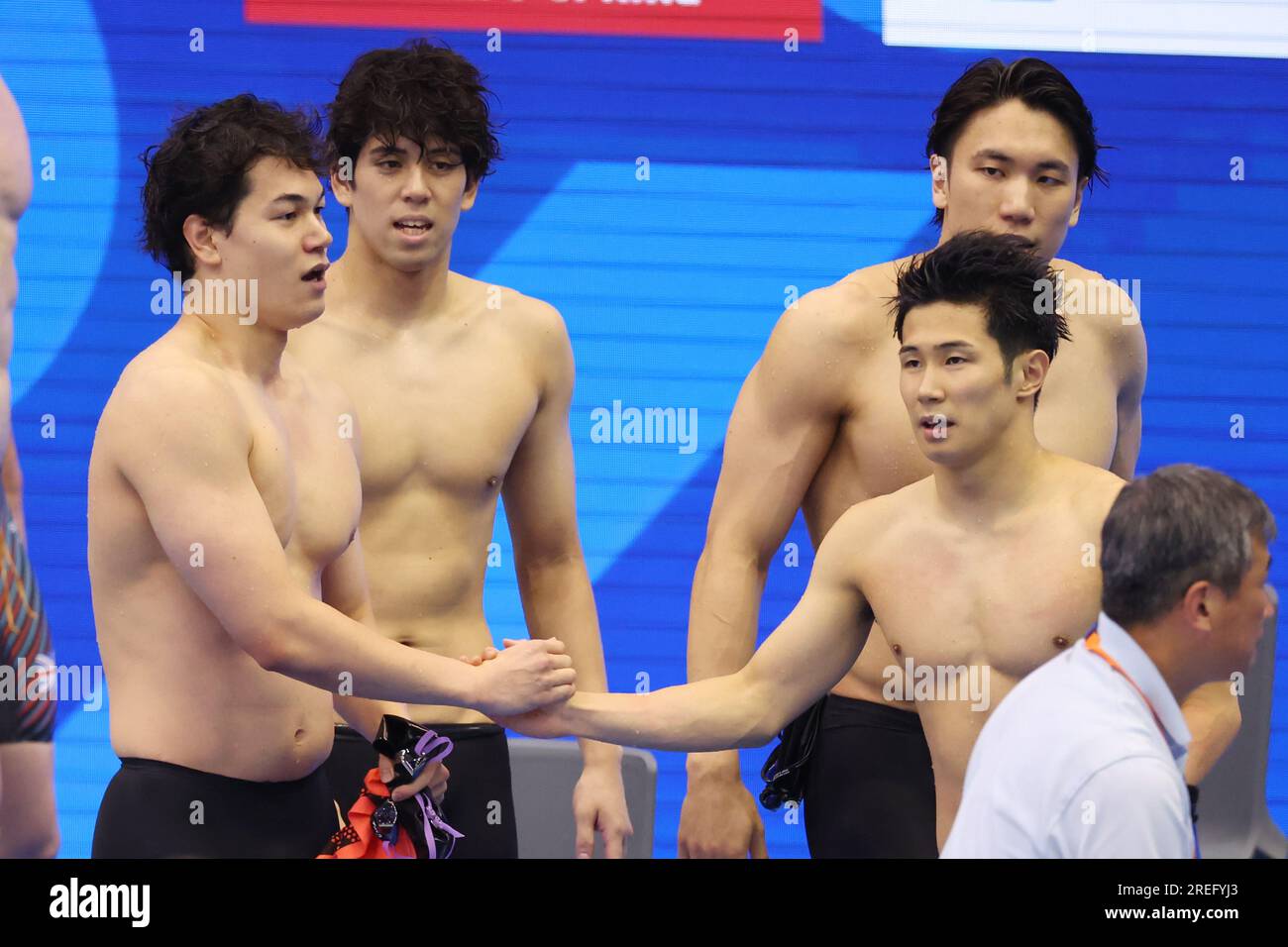 Fukuoka, Japan. 28th July, 2023. (L to R) Fuyu Yoshida, Hidenari Mano ...