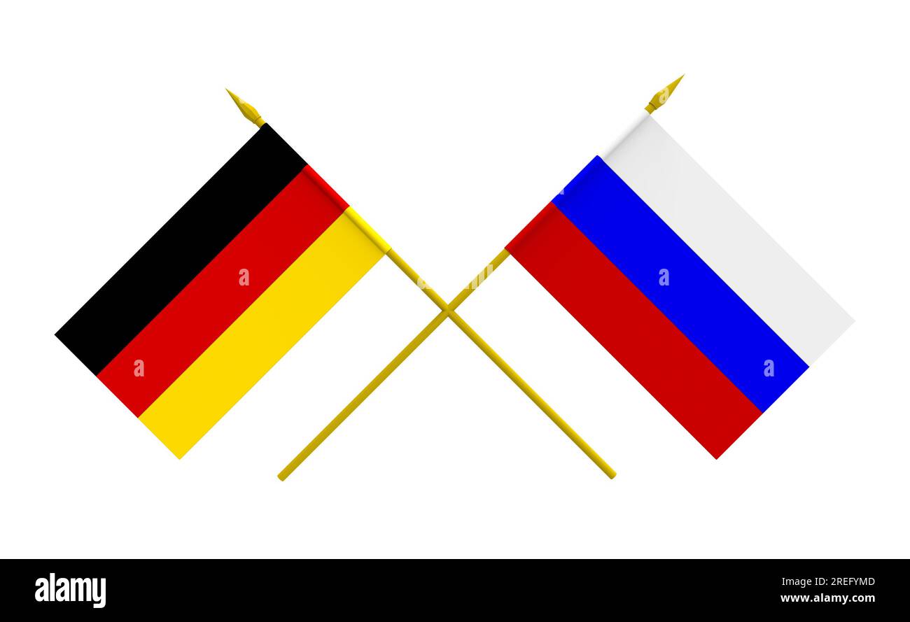 Flags of Russia and Germany, 3d render, isolated Stock Photo - Alamy