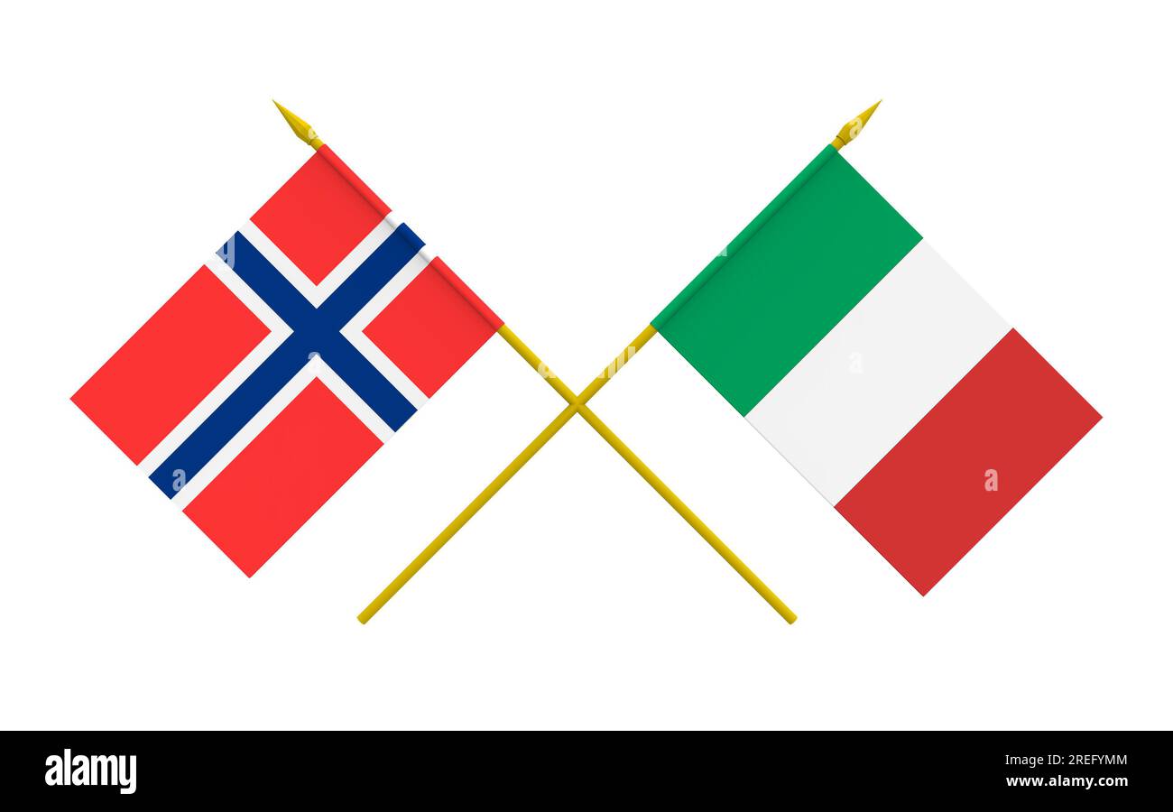 Flags, Italy and Norway Stock Photo - Alamy