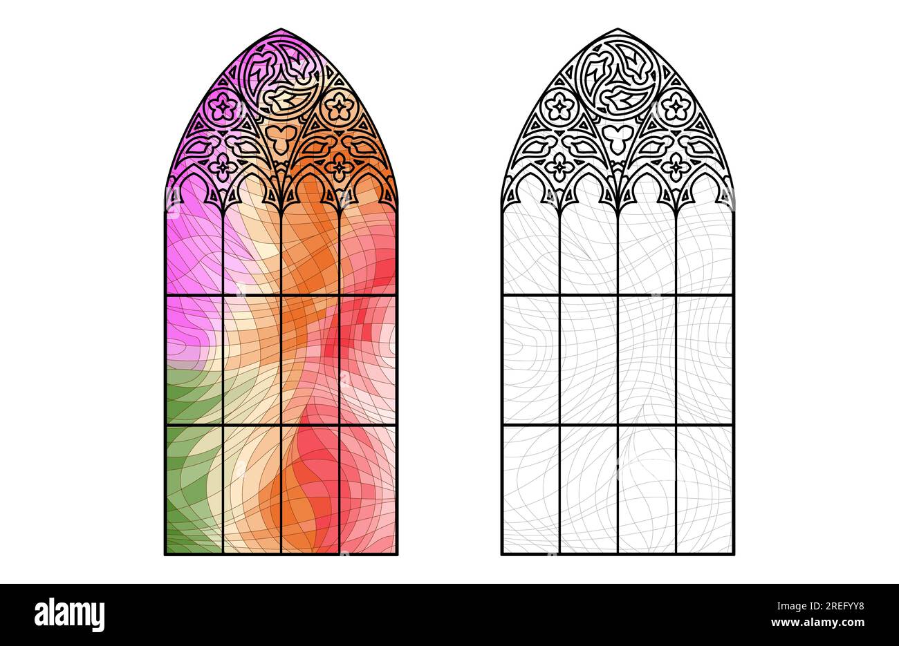 Church glass worksheet. Color abstract window Stock Vector Image & Art ...